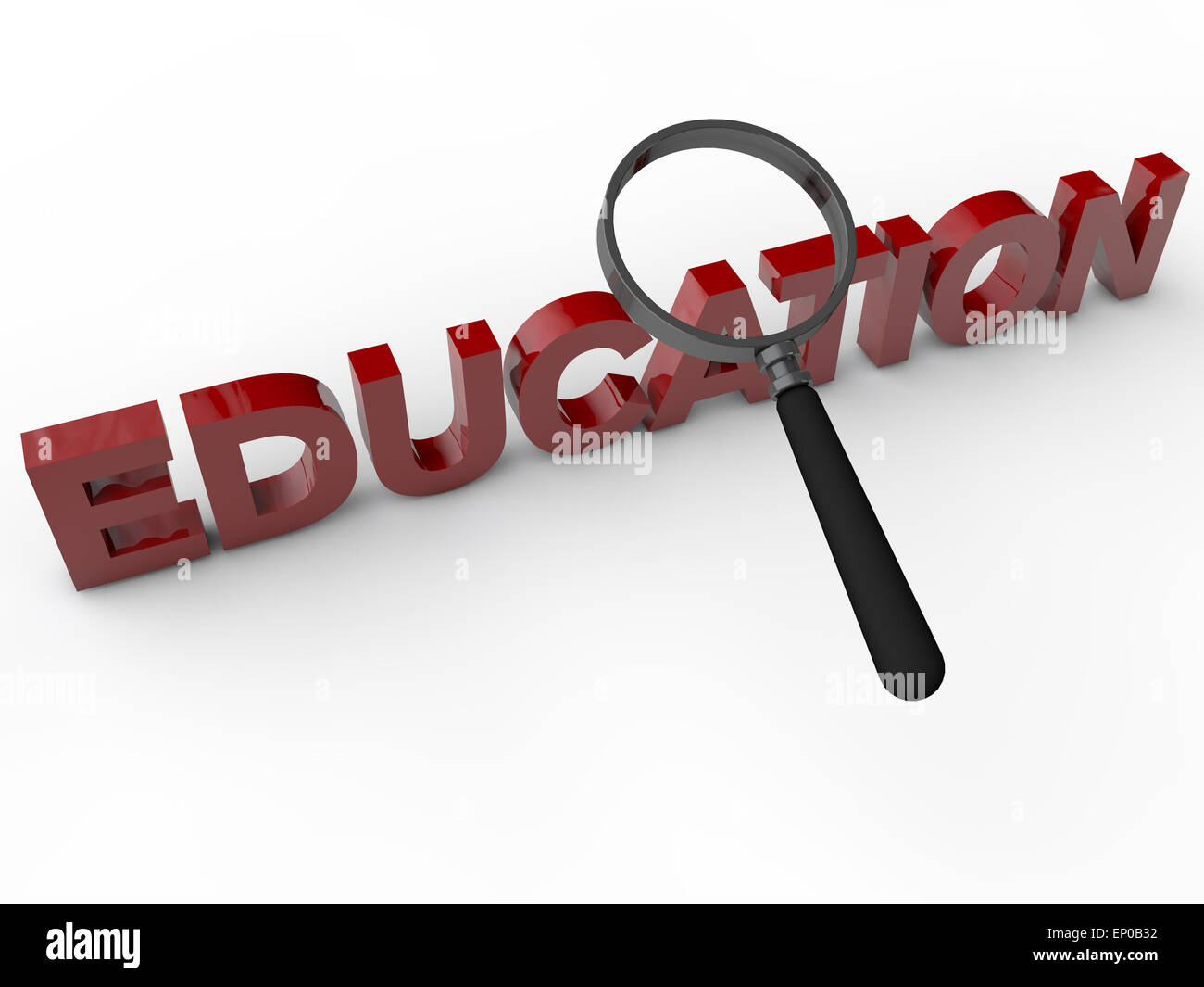 Education - 3D Text with magnifier over white background Stock Photo ...