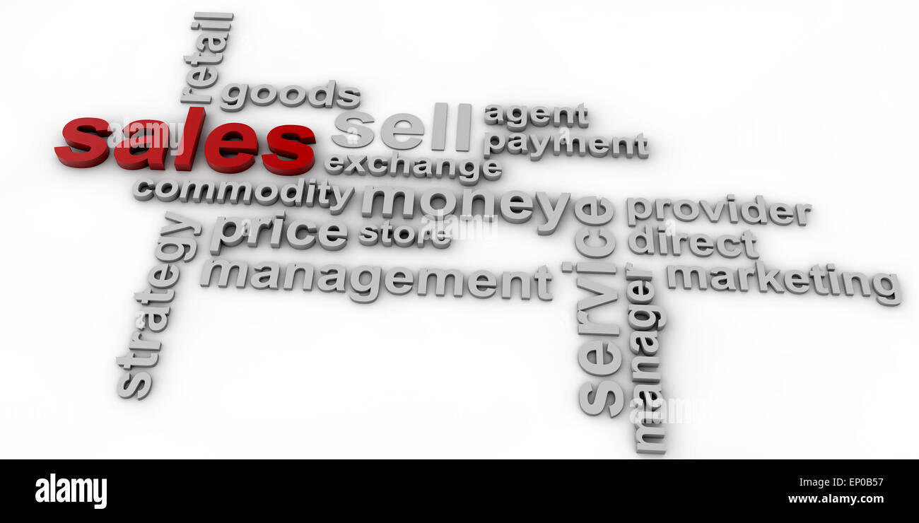 Sales Wordcloud over white background Stock Photo - Alamy