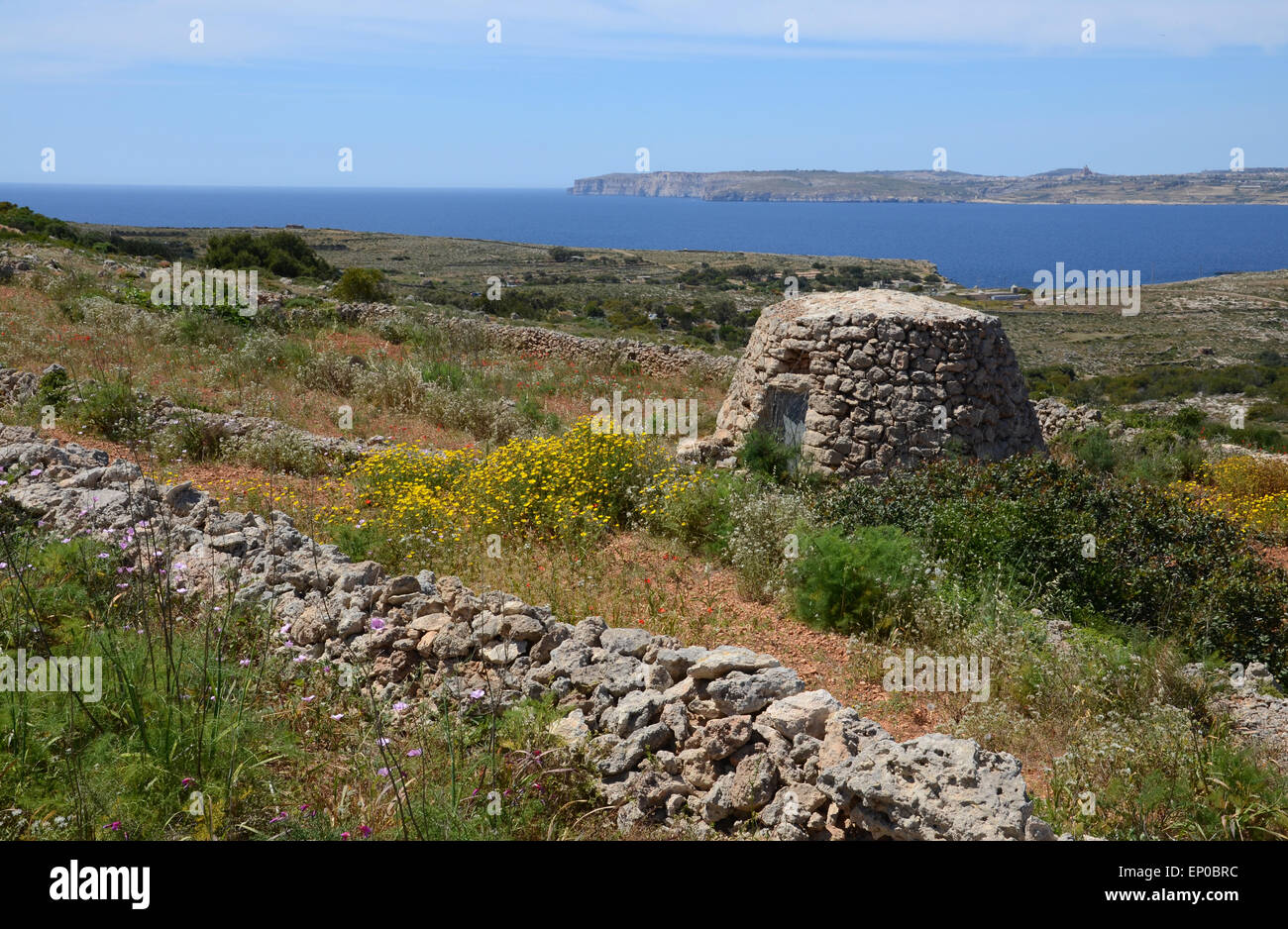 shooting hide, Marfa Ridge, North Malta, Mediterranean Stock Photo - Alamy