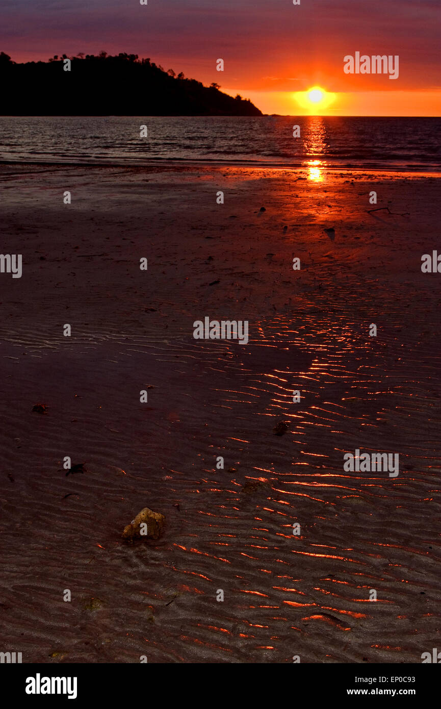 sunset near a mountain in nosy be madagascar Stock Photo - Alamy
