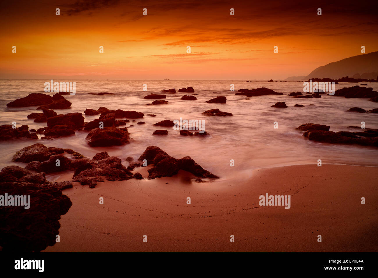 Sunset afterglow at Cola Beach, Canacona,Goa,India Stock Photo - Alamy