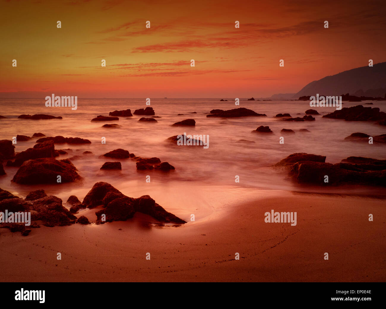 Sunset afterglow at Cola Beach, Canacona,Goa,India Stock Photo - Alamy
