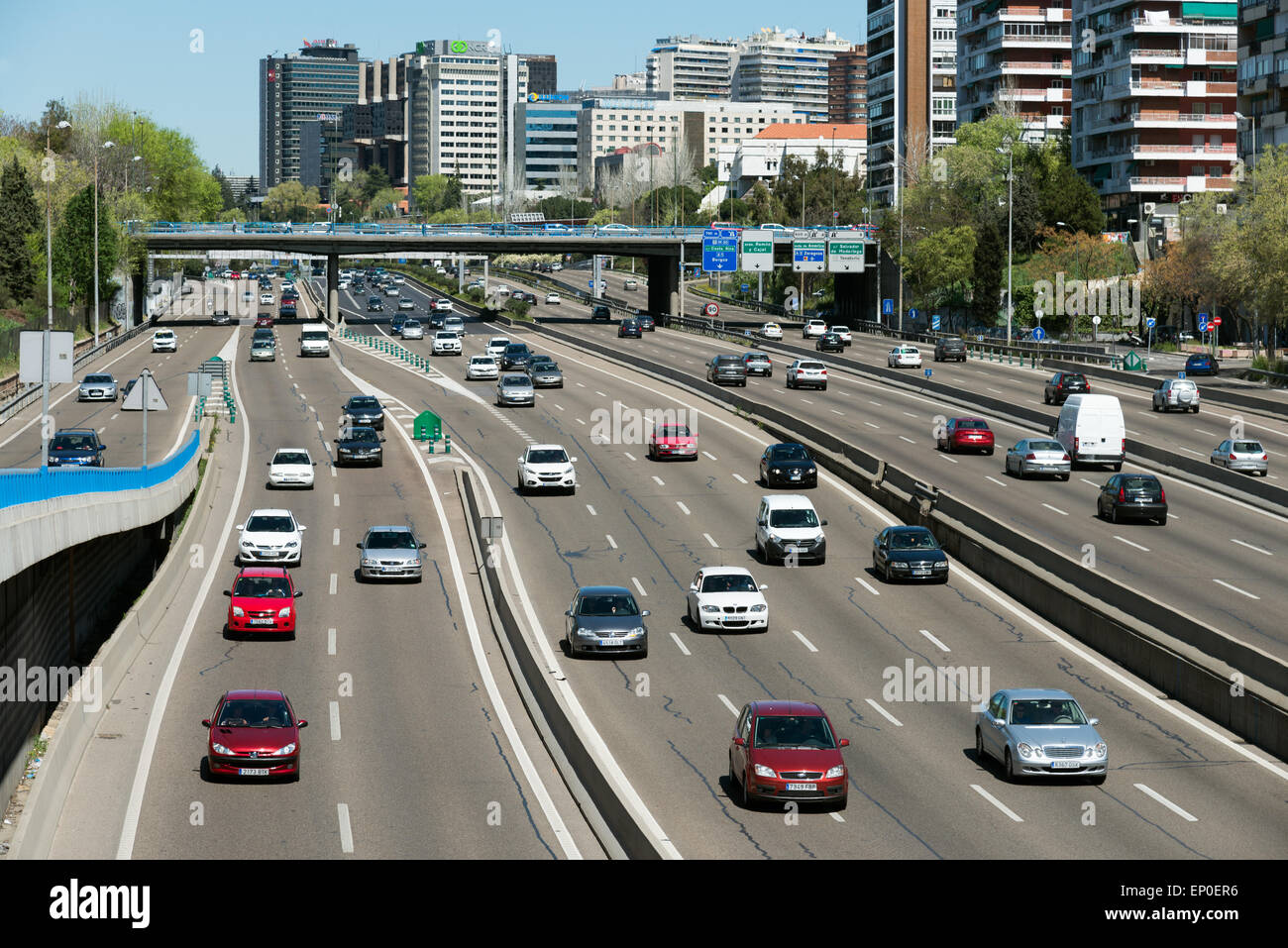 The M-30 orbital motorway, Madrid, Spain Stock Photo - Alamy