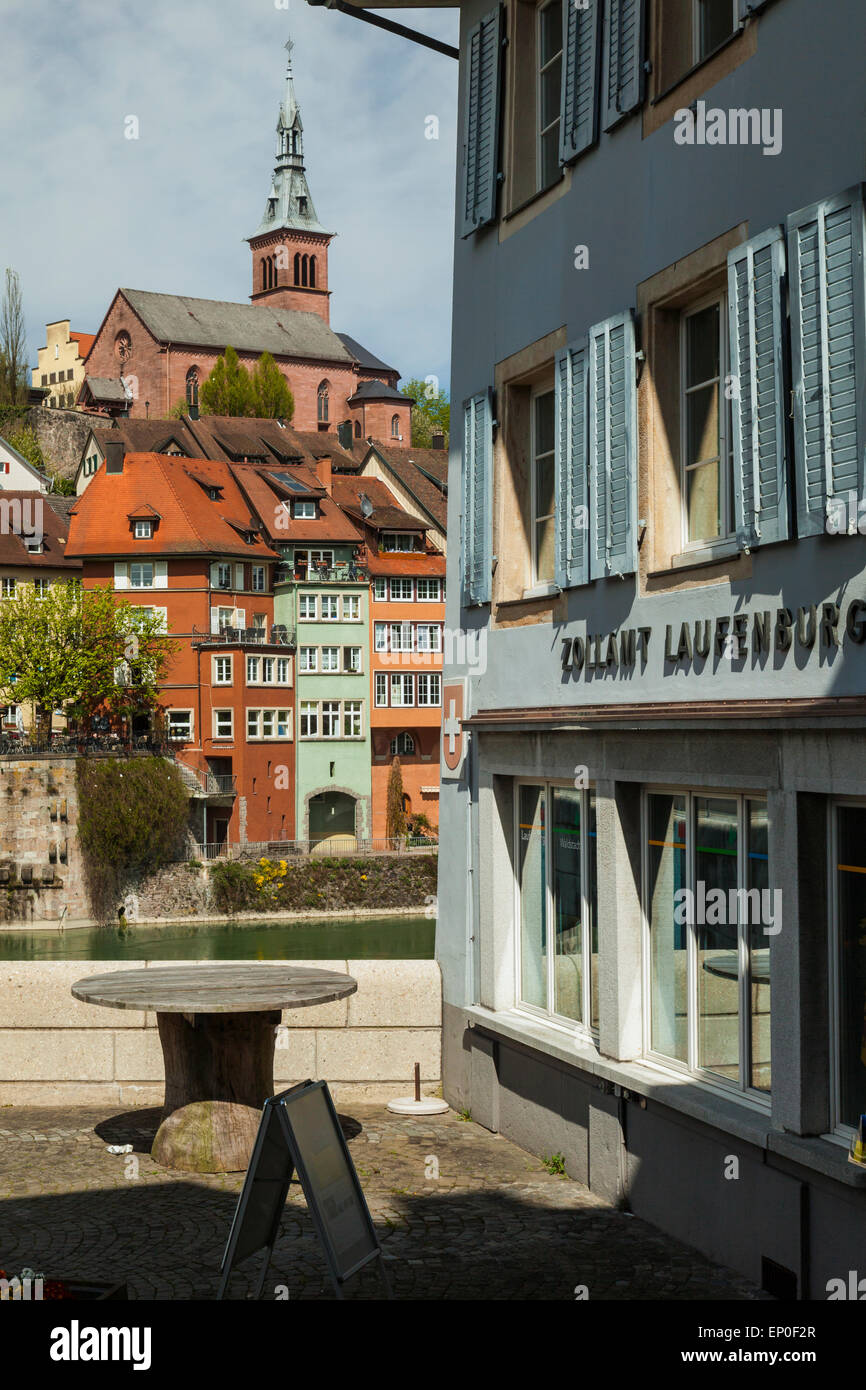 Spring afternoon in the historic town of Laufenburg, Switzerland ...