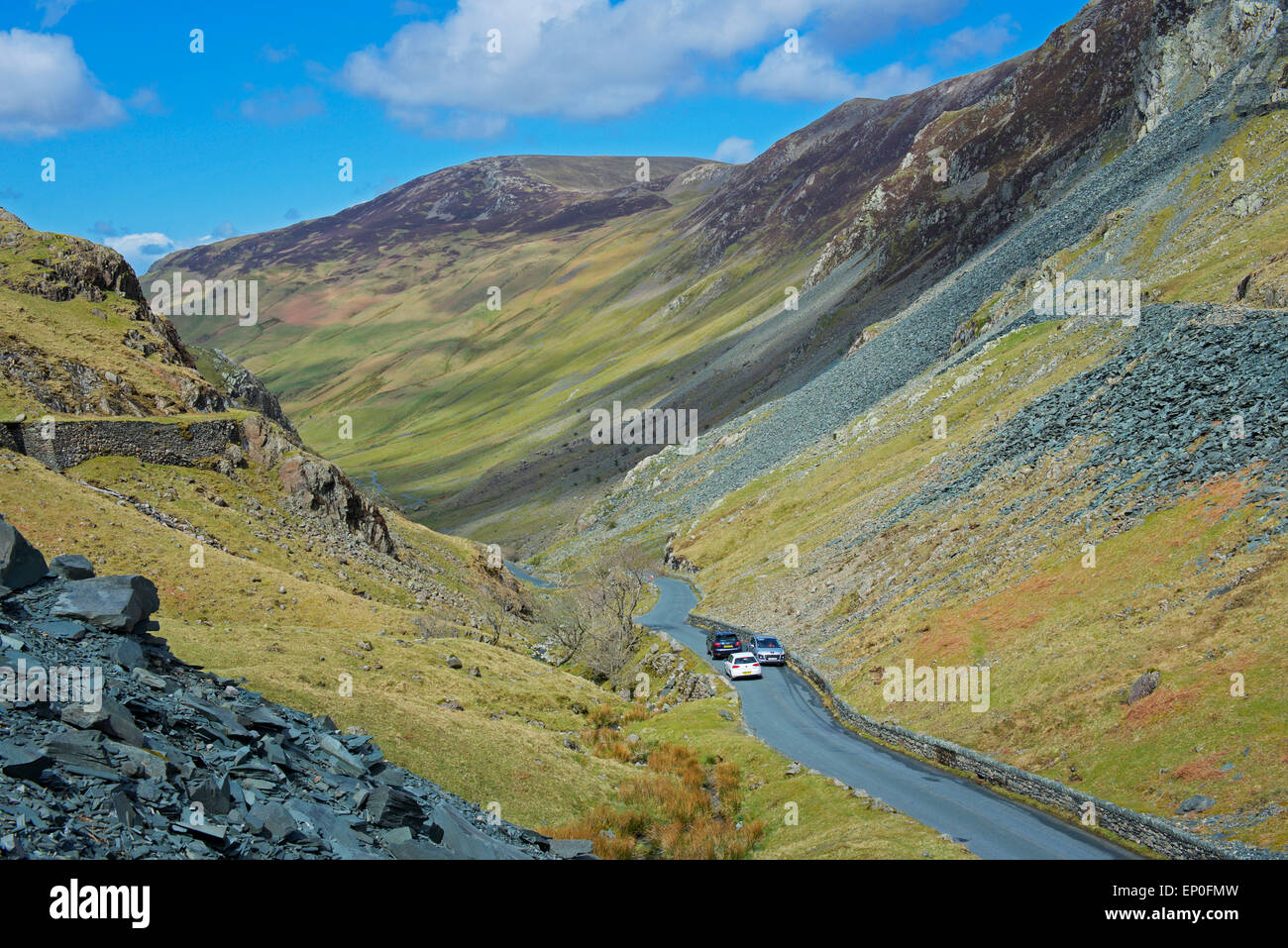 Honister Pass (B5289), Lake District National Park, Cumbria, England UK ...