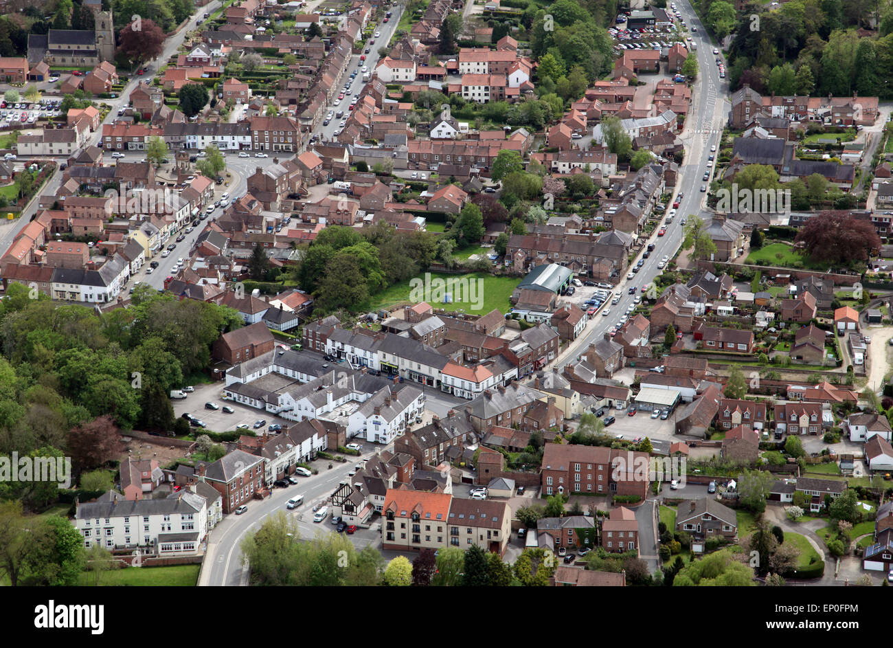 aerial view of the Yorkshire market town Boroughbridge, UK Stock Photo ...