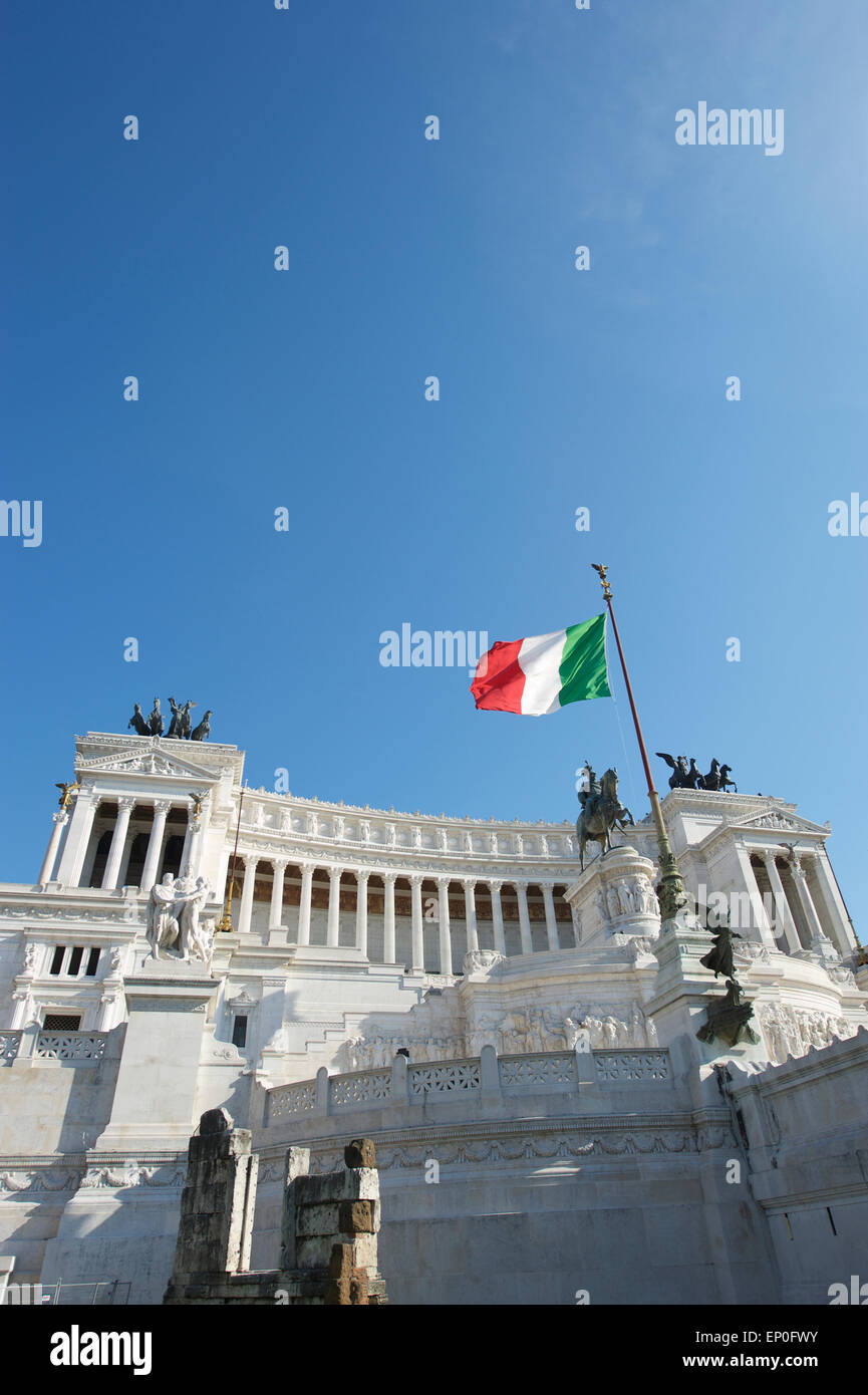 Italian flag flies over the dramatic architecture of the modernist ...