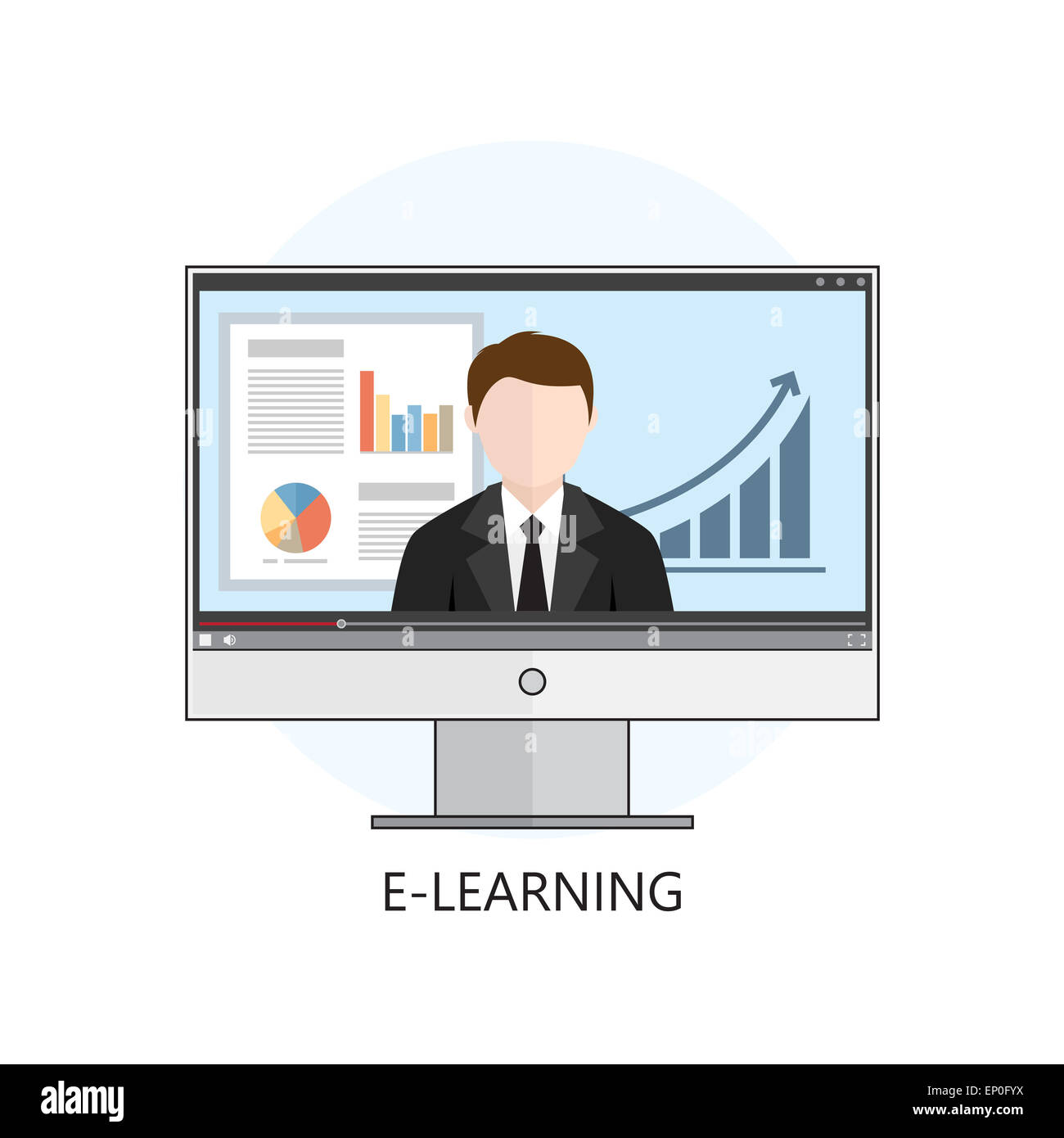 Flat design colorful vector illustration concept for webinar, online ...