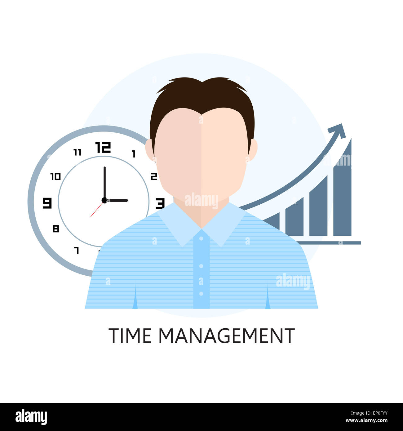 Flat design colorful vector illustration concept for time management ...