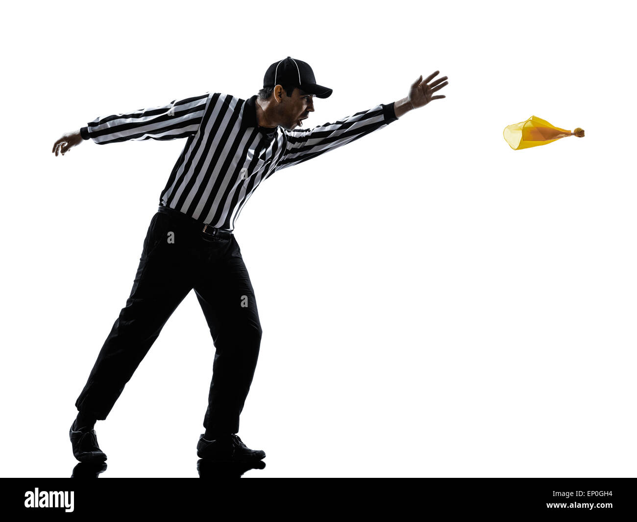 american football referee gestures in silhouette on white background ...