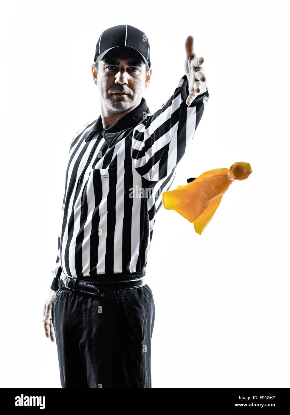 american football referee gestures in silhouette on white background ...
