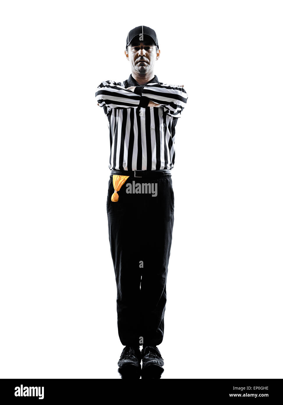 american football referee gestures in silhouette on white background ...
