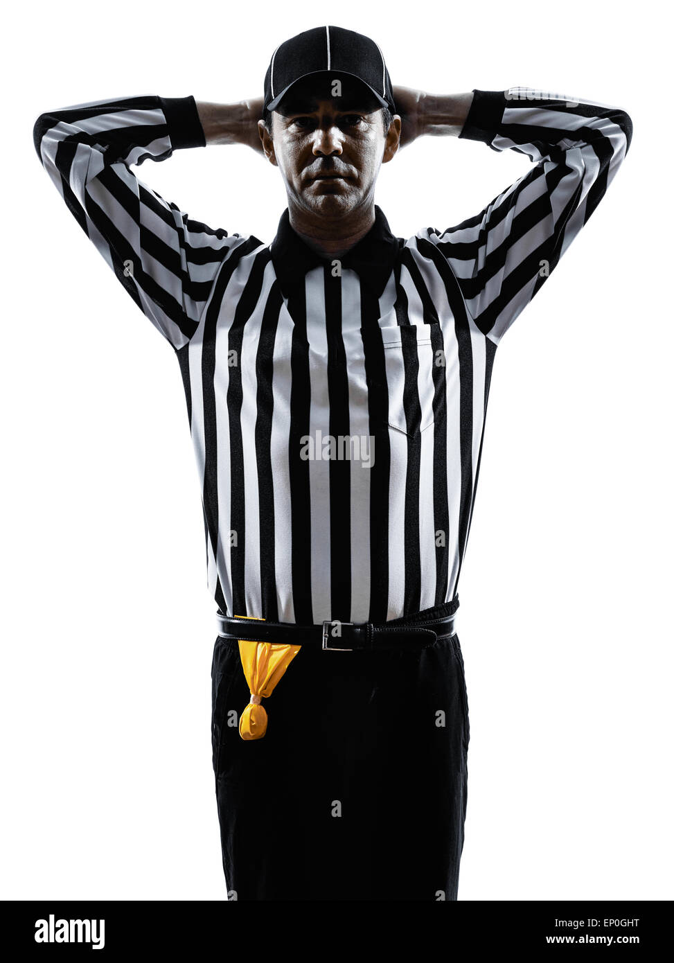 american football referee gestures in silhouette on white background ...