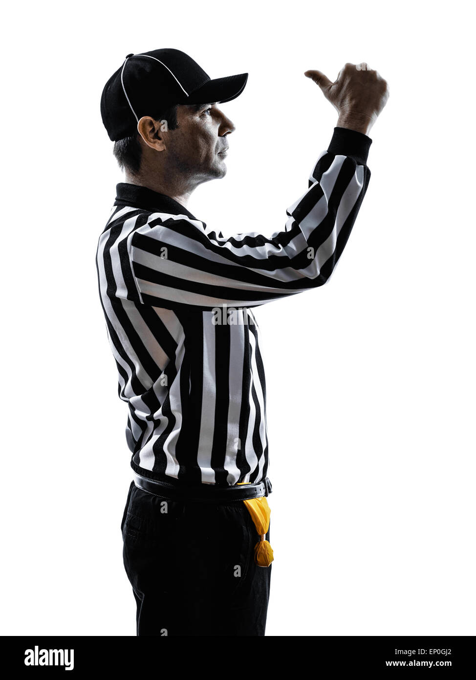 american football referee gestures in silhouette on white background ...