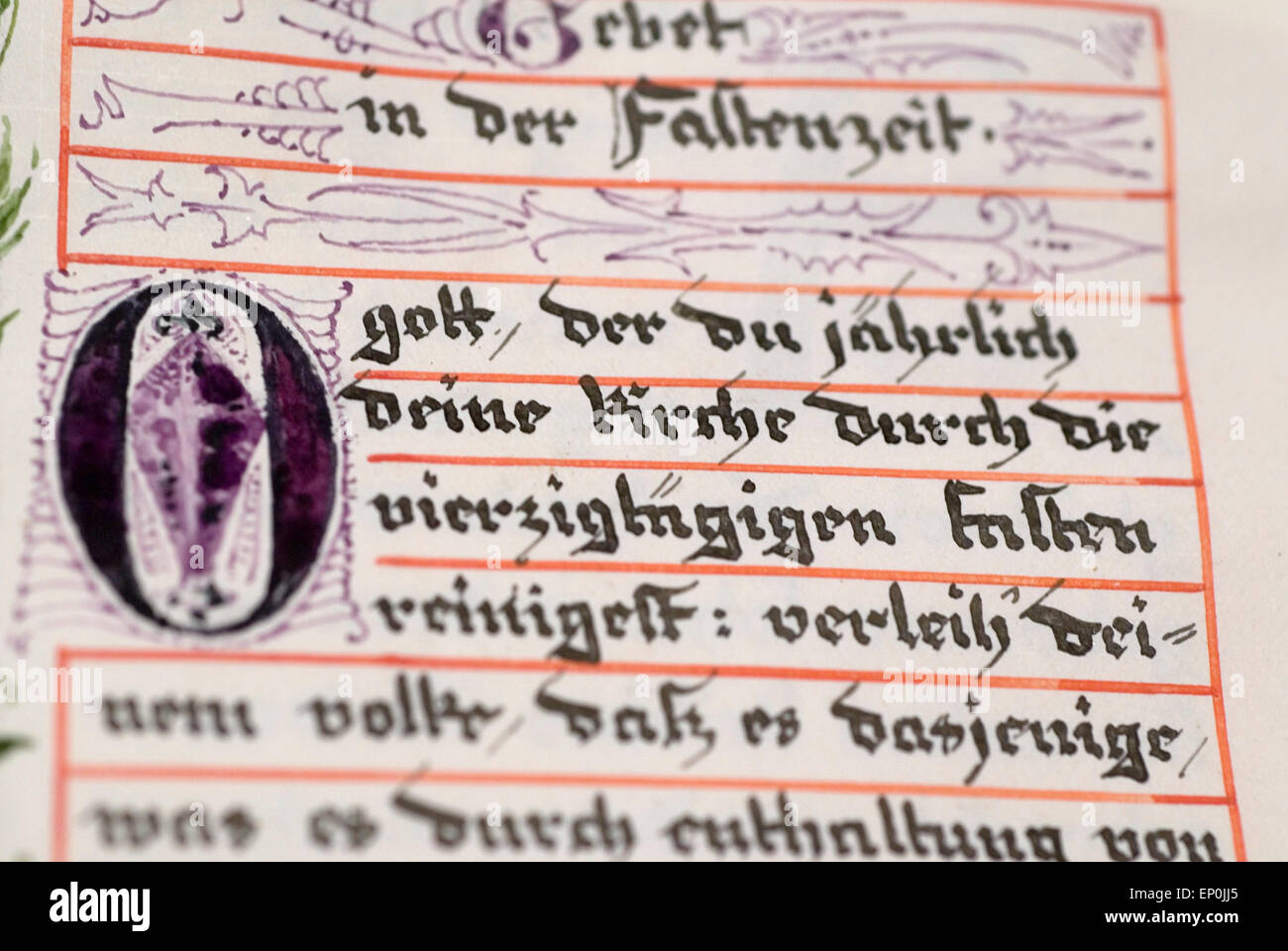 Historic, hand-written biblical script at a convent library, Germany ...