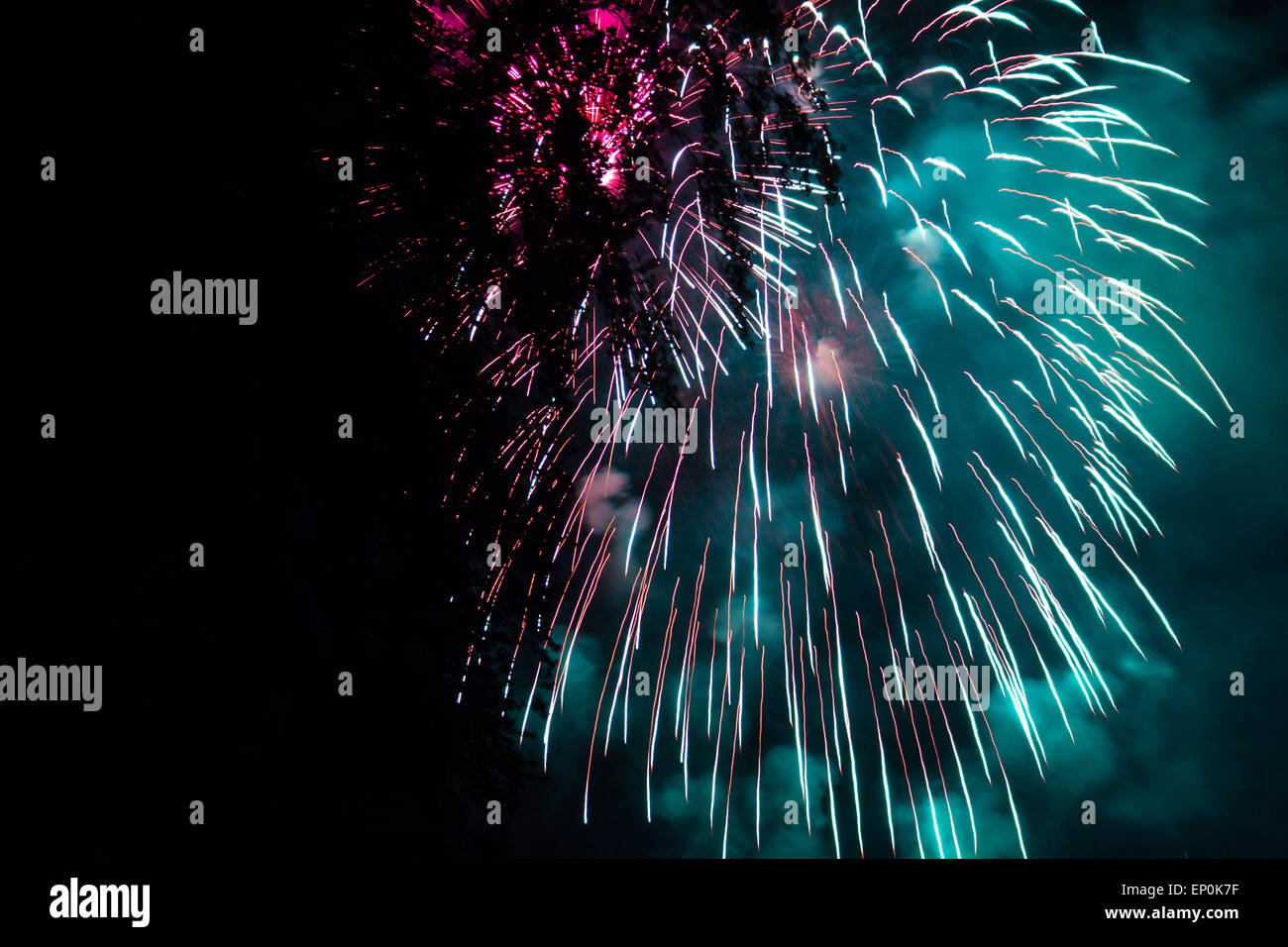 Night Party in Como with Fireworks Stock Photo - Alamy