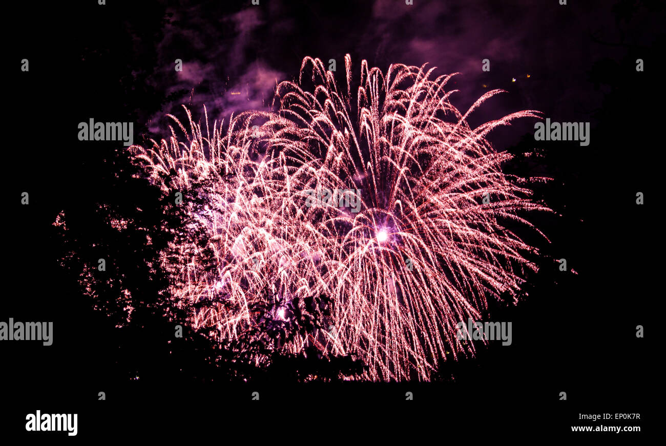 Night Party in Como with Fireworks Stock Photo - Alamy