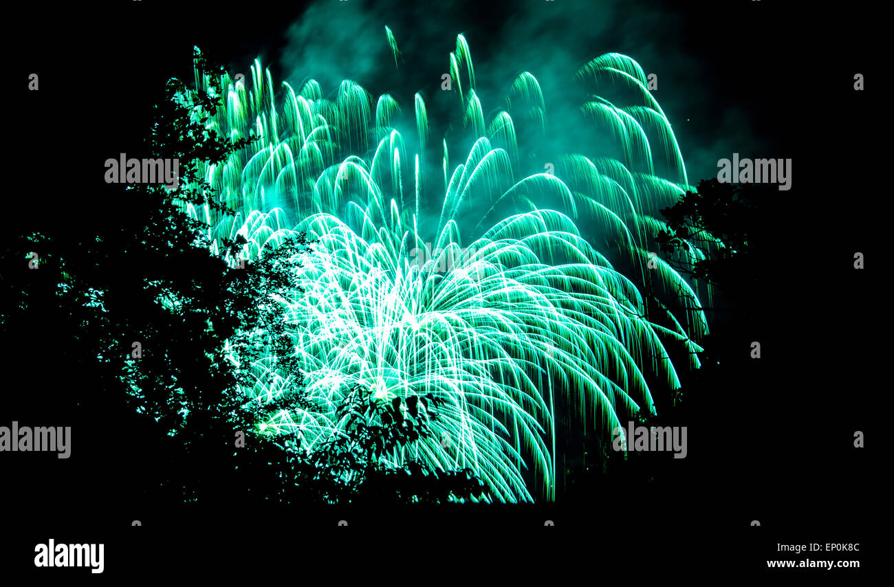 Night Party in Como with Fireworks Stock Photo - Alamy
