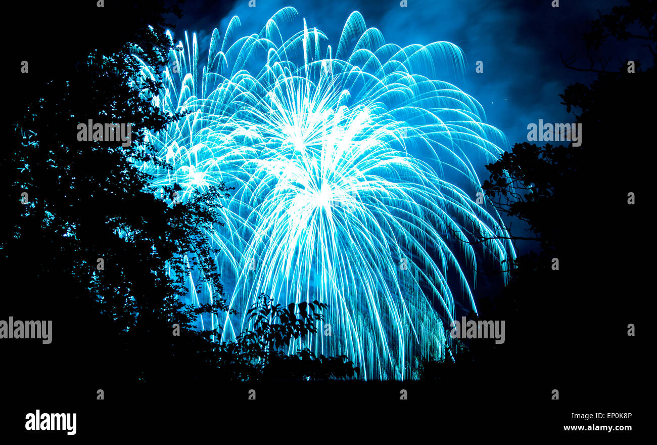 Night Party in Como with Fireworks Stock Photo - Alamy