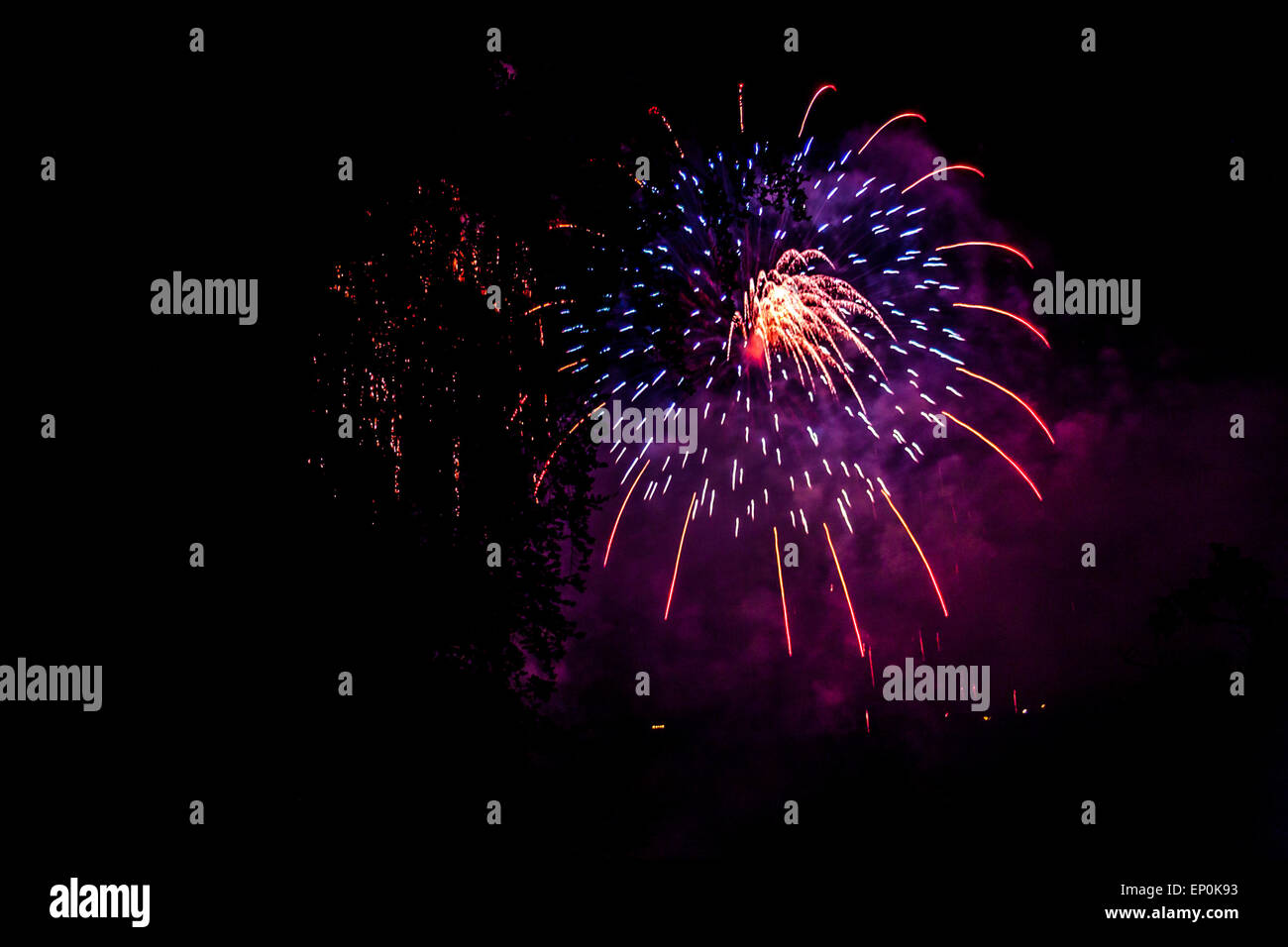 Night Party in Como with Fireworks Stock Photo - Alamy
