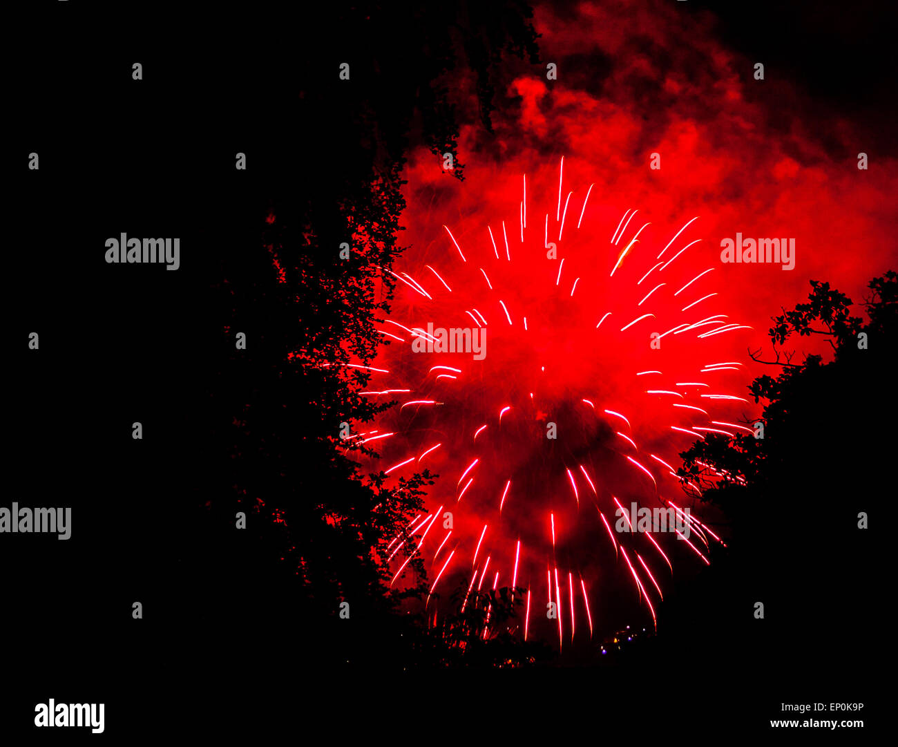 Night Party in Como with Fireworks Stock Photo - Alamy