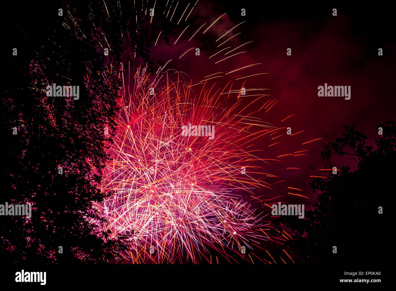 Night Party in Como with Fireworks Stock Photo - Alamy