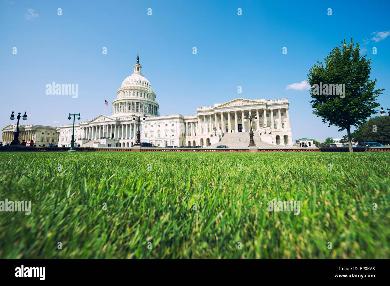 Capitol Building Washington DC USA scenic view with green grass summer ...