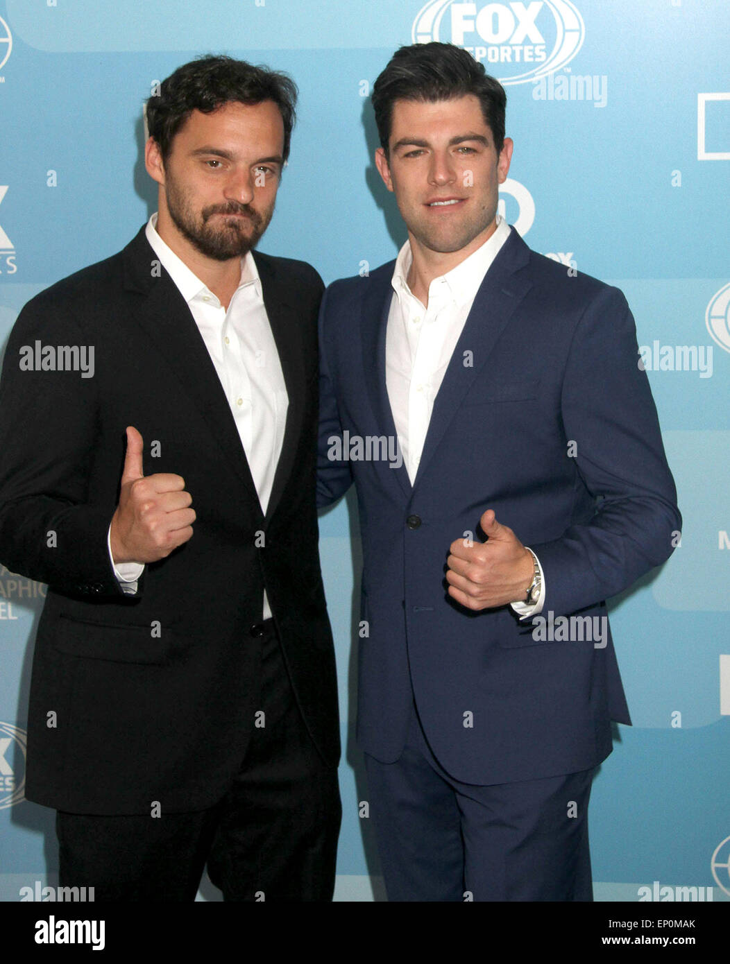 New York, USA. 11th May, 2015. Actor JAKE JOHNSON and MAX GREENFIELD ...