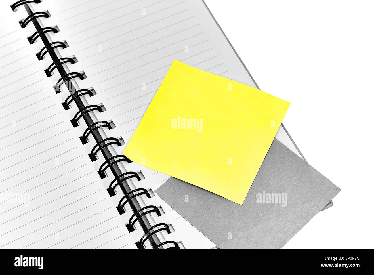 Spiral bound lined notebook with blank note paper Stock Photo - Alamy