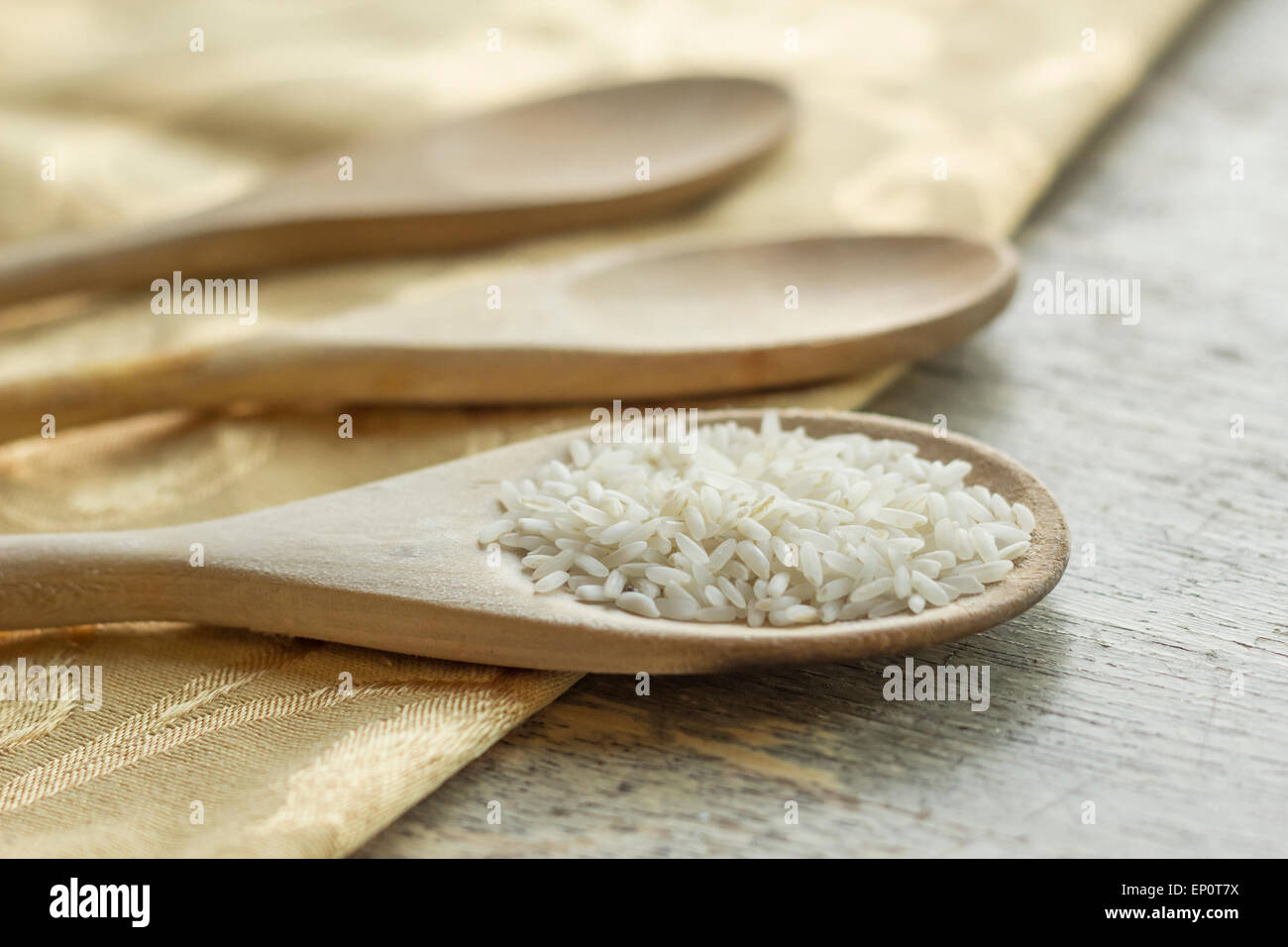 Healthy and organic long grain rice ready for cooking in this nutrition ...