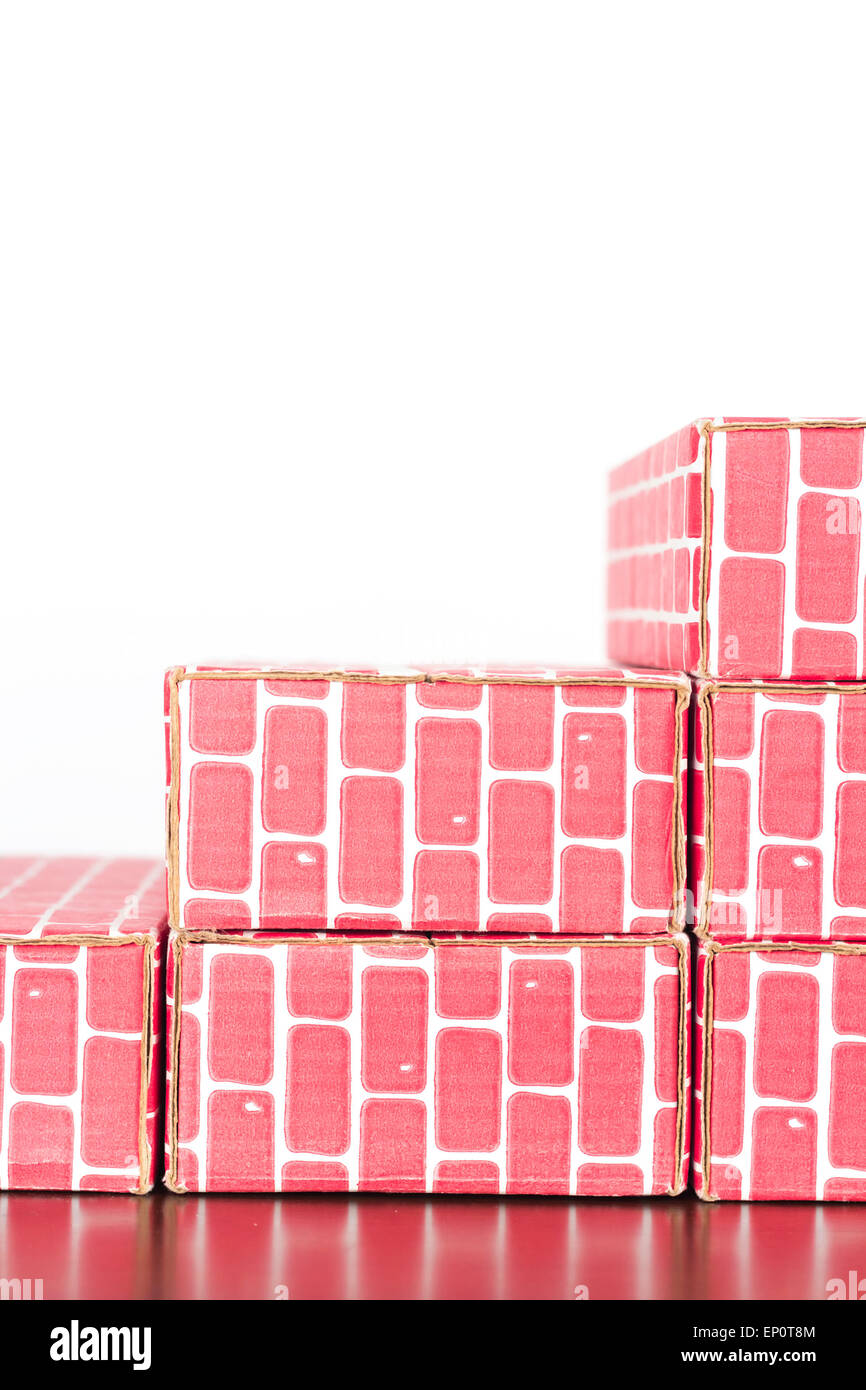 Cardboard brick column graph showing steady growth Stock Photo - Alamy