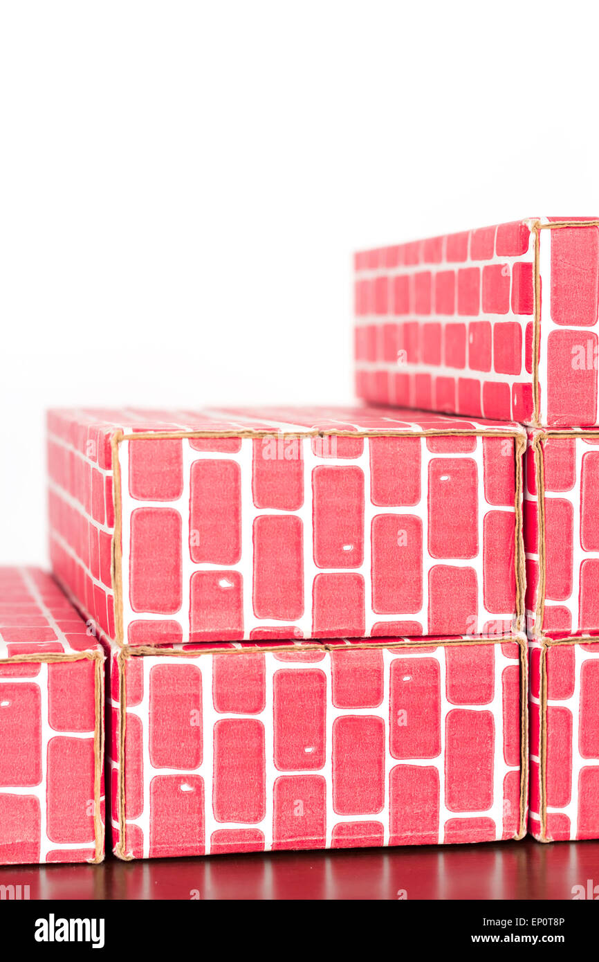 Cardboard brick column graph showing steady growth Stock Photo - Alamy