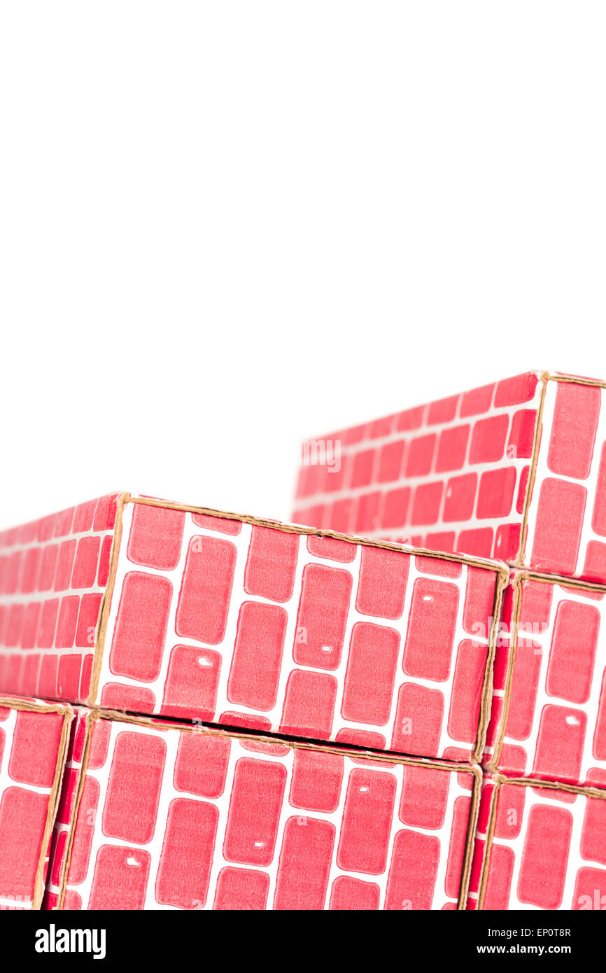 Cardboard brick column graph showing steady growth Stock Photo - Alamy