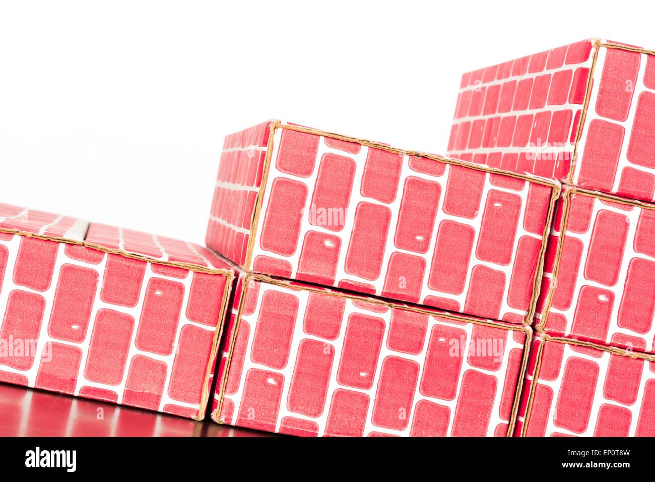 Cardboard brick column graph showing steady growth Stock Photo - Alamy