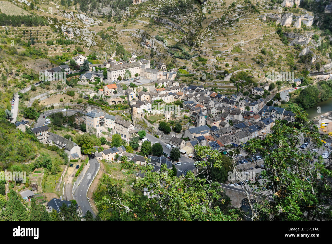 Saint Enimie Town In Southern French Department Of Lozere Where According The Legend nimie Was saint-enimie-town-in-southern-french-department-of-lozere-where-according-the-legend-nimie-was