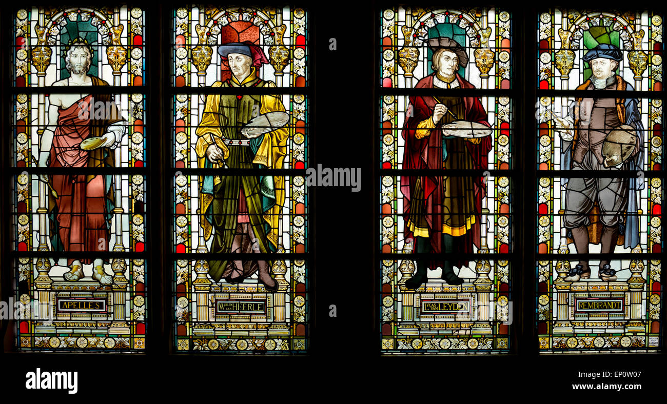 Stained glass windows in Amsterdam's Rijksmuseum (State Museum Stock ...