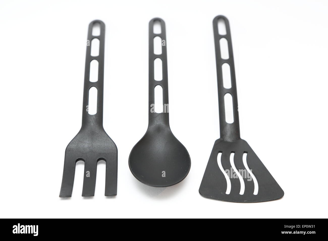 Various kitchen utensils on white background Stock Photo - Alamy