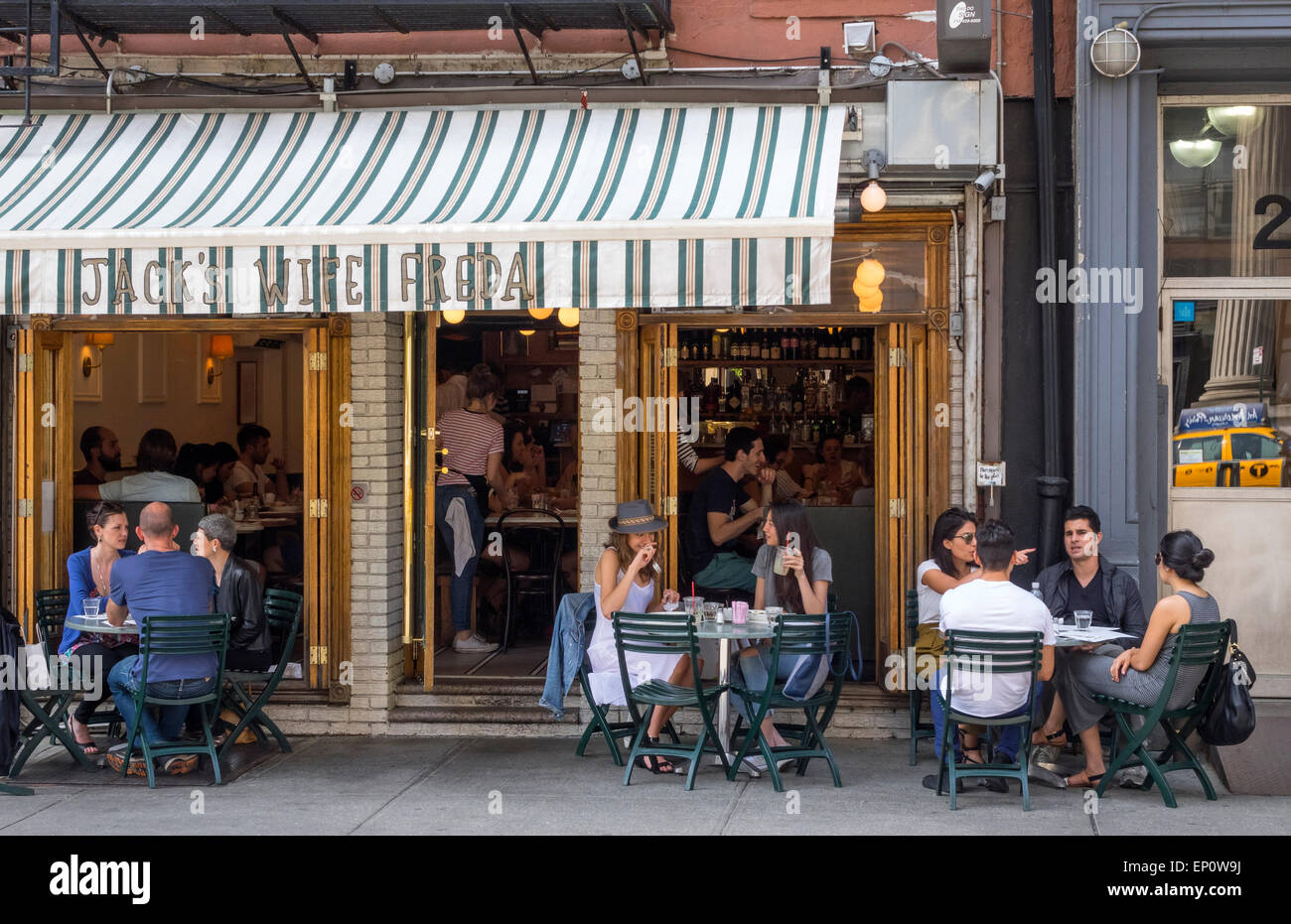 Customers having an alfresco lunch in Soho in New York City Stock Photo ...
