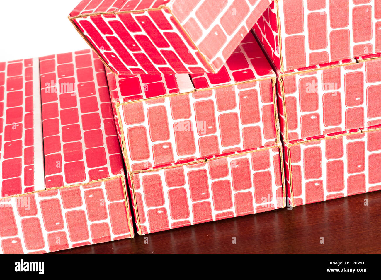 Cardboard brick column graph showing steady growth Stock Photo - Alamy