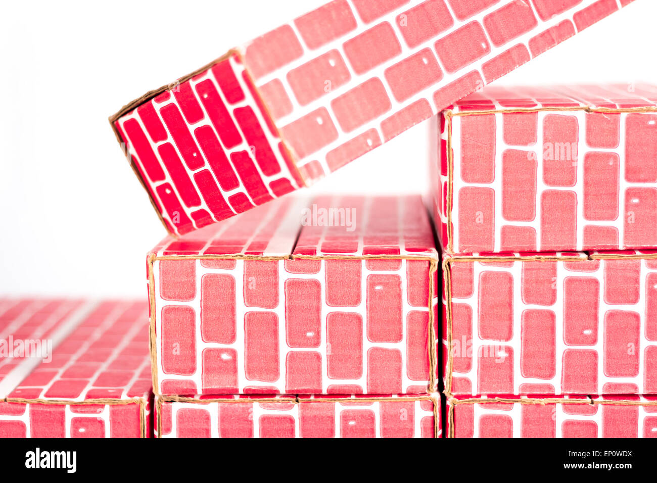 Cardboard brick column graph showing steady growth Stock Photo - Alamy