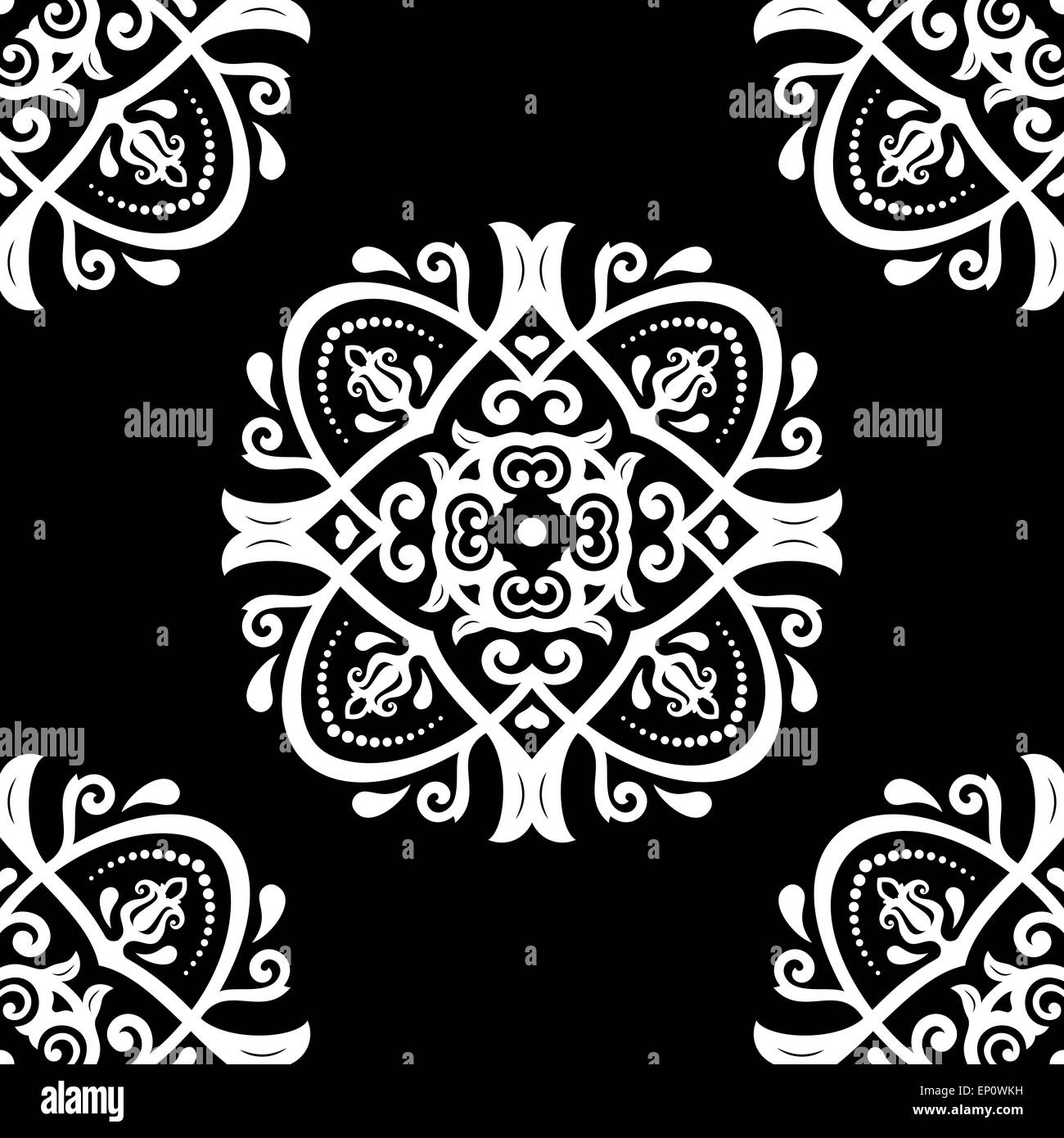 Damask design template in Black and White Stock Photos & Images - Alamy