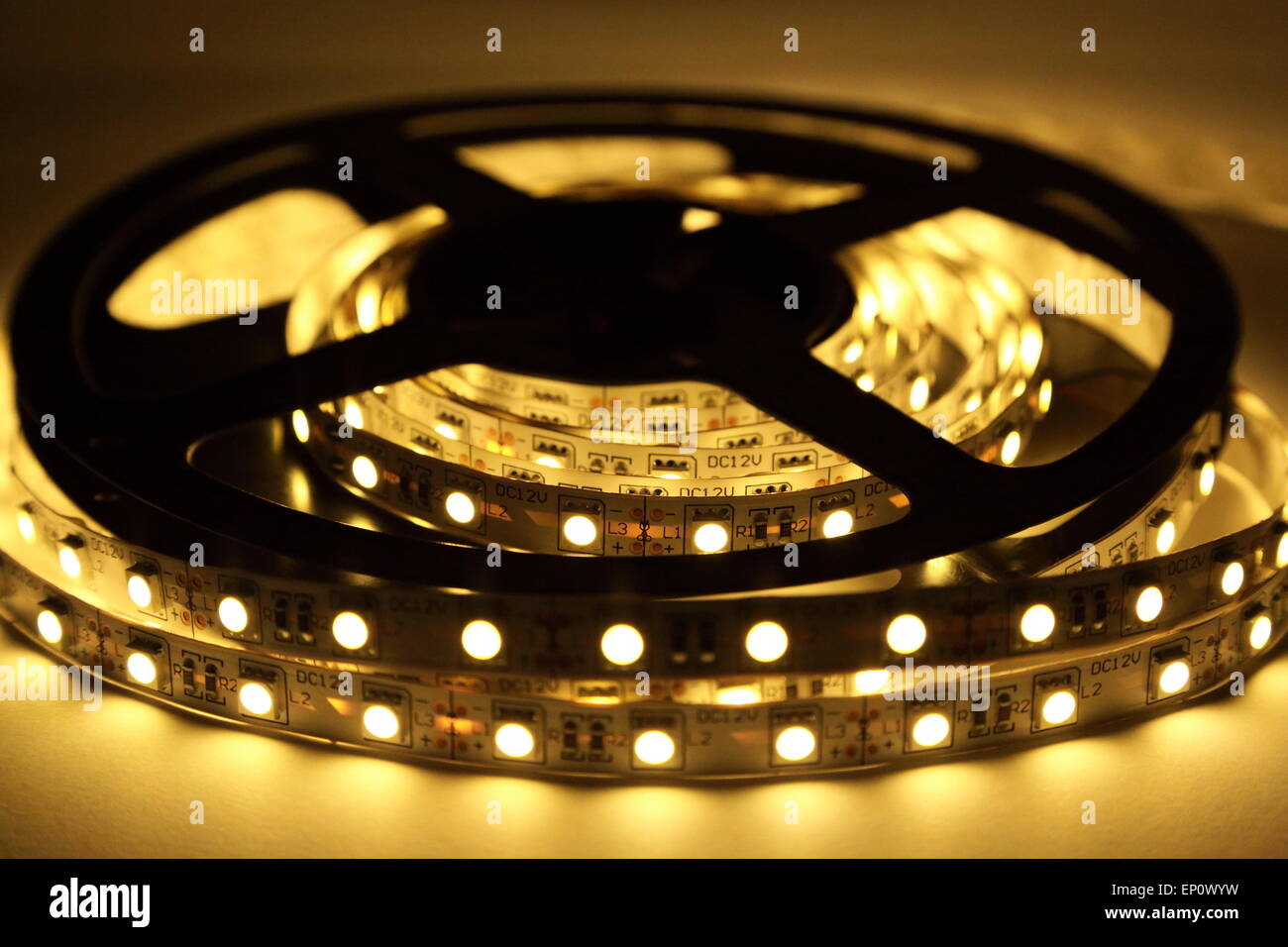 Long strip of LEDs. The LEDs allow for a great illumination with a low ...