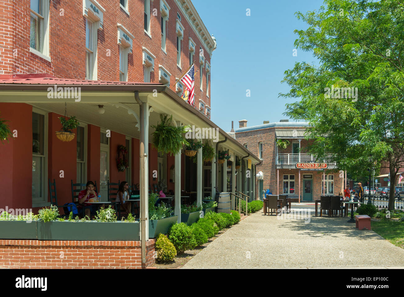 Street scene of downtown Berlin, Maryland, USA near the Hotel Atlantic ...