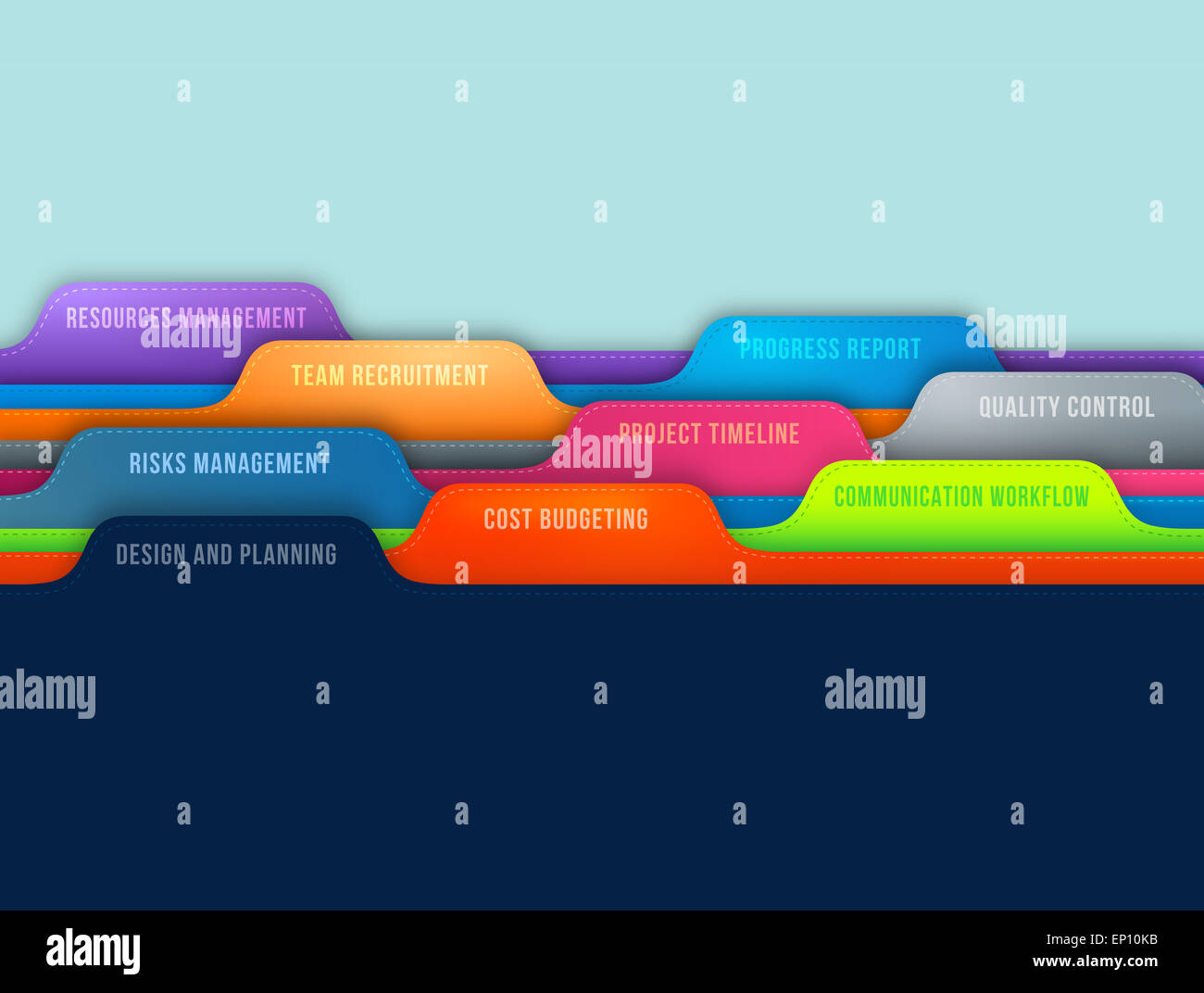 Successful Business Project Management Element Concept with Folders and ...