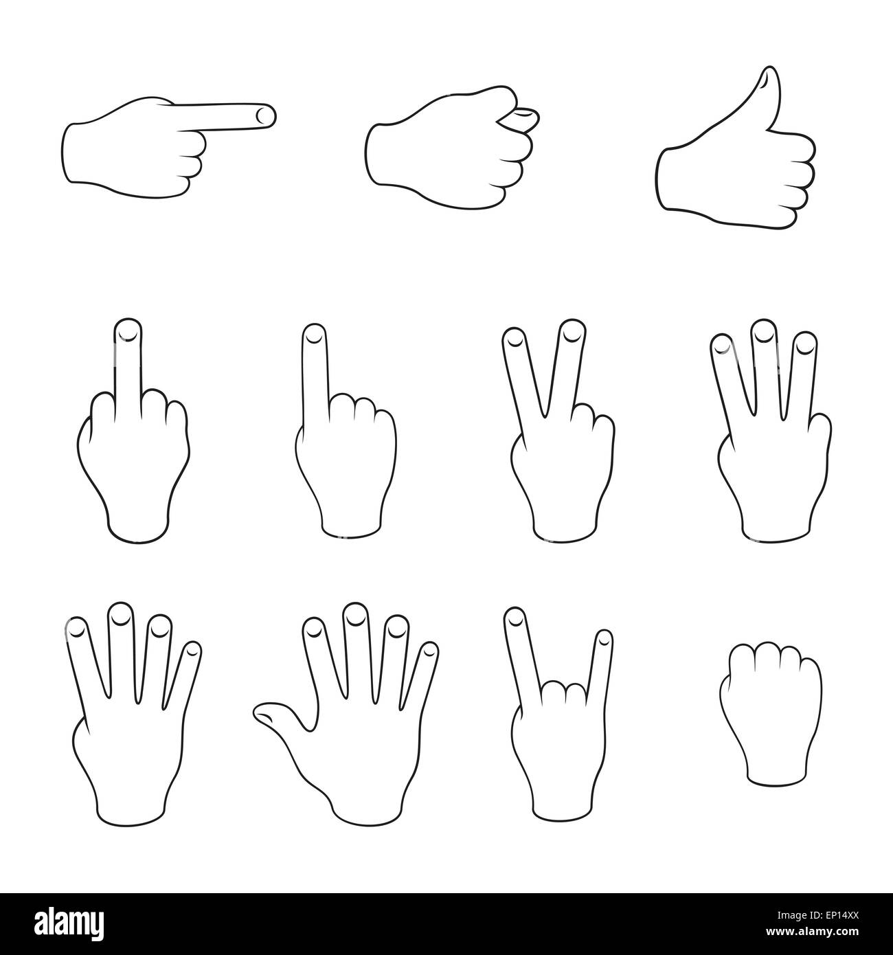 Set of gestures Stock Photo - Alamy