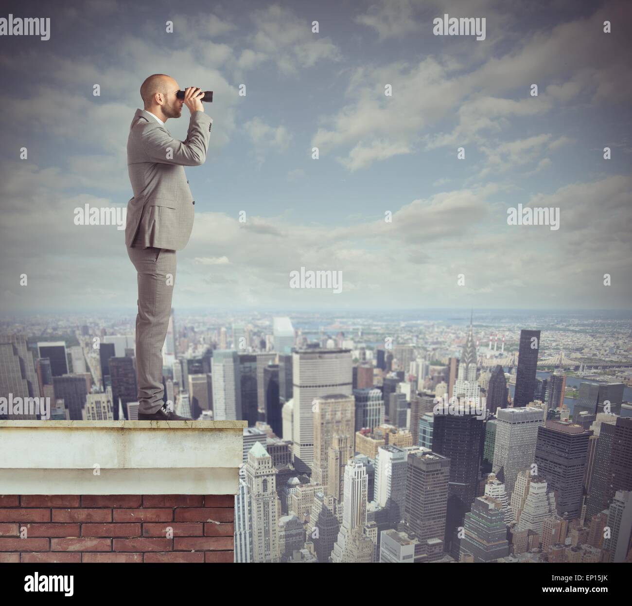 Businessman looks beyond Stock Photo - Alamy