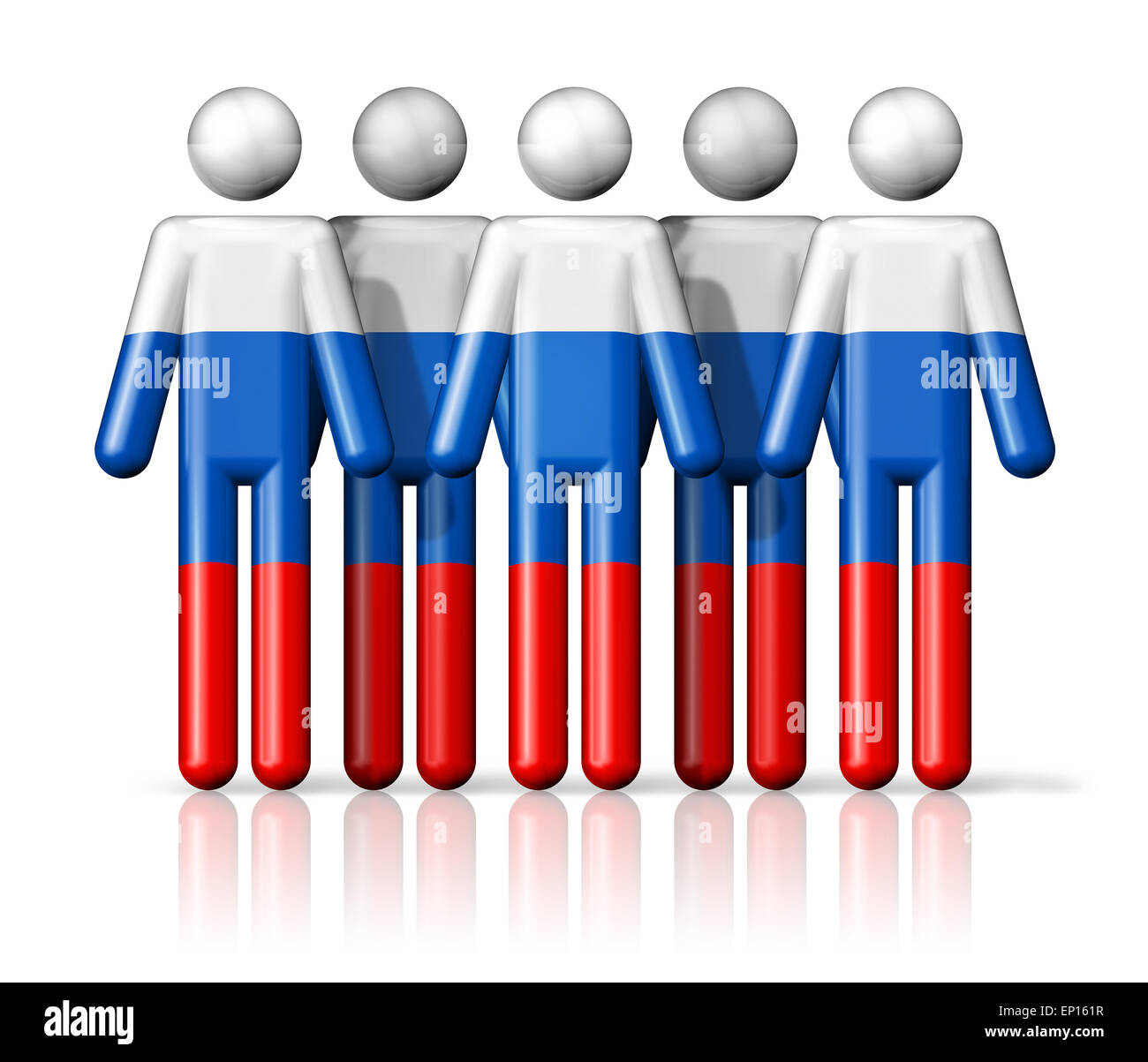 Flag of Russia on stick figure - national and social community symbol ...