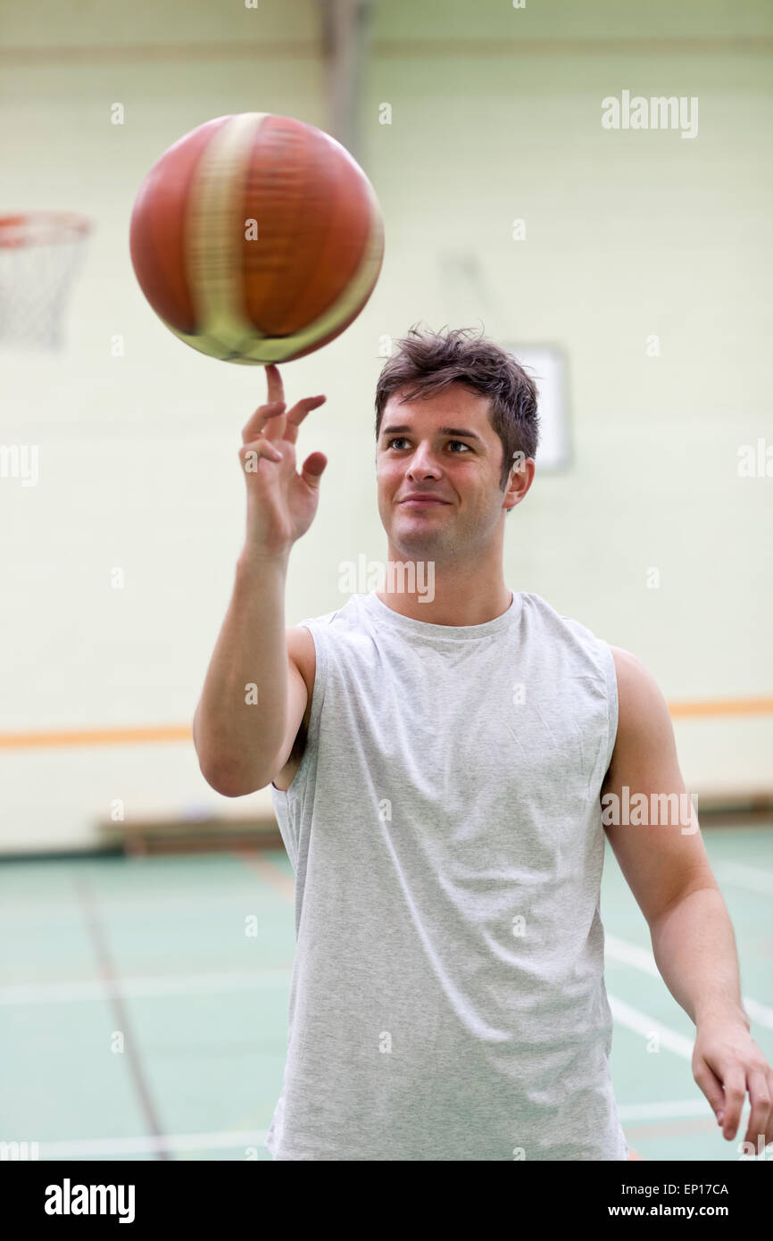 Talented man playing basketball Stock Photo - Alamy