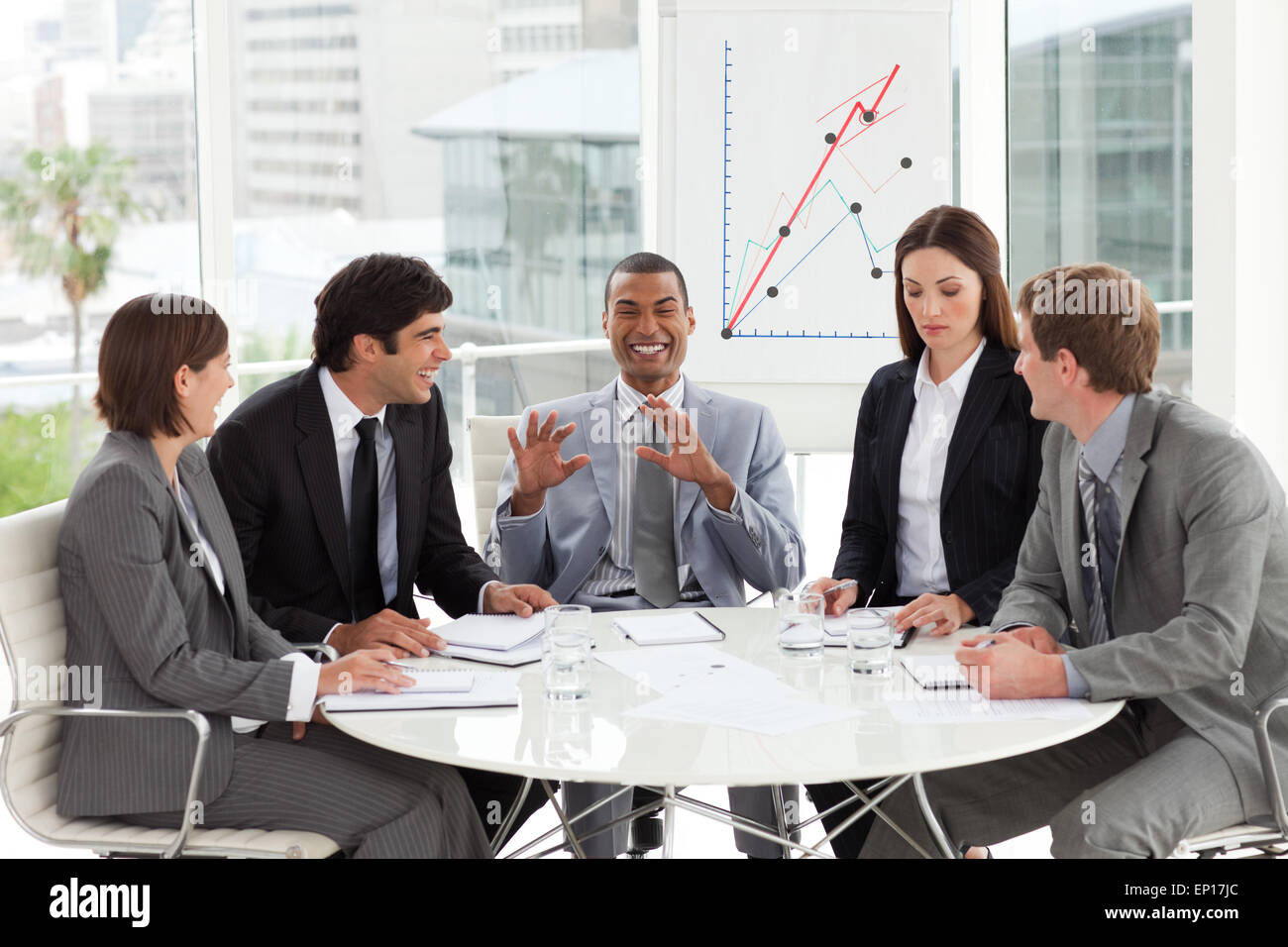 A diverse business group discussing a budget plan Stock Photo - Alamy