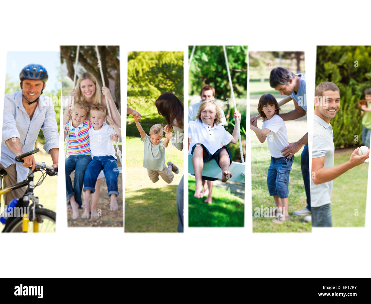 Montage of children having fun with their parents Stock Photo - Alamy